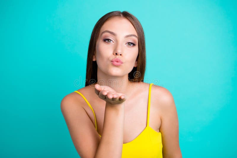 Portrait Of Nice Attractive Cute Flirty Sweet Tender Straight Ha Stock