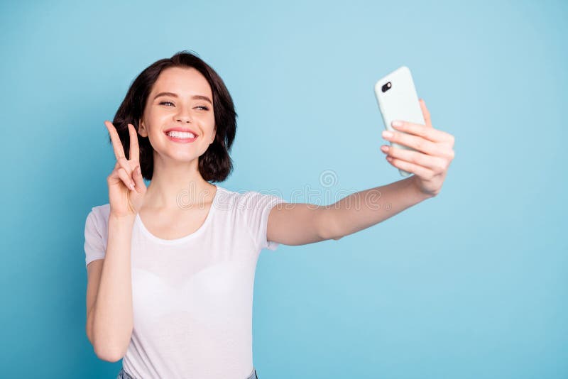 Portrait Of Nice Attractive Lovely Winsome Cheerful Cheery Positive