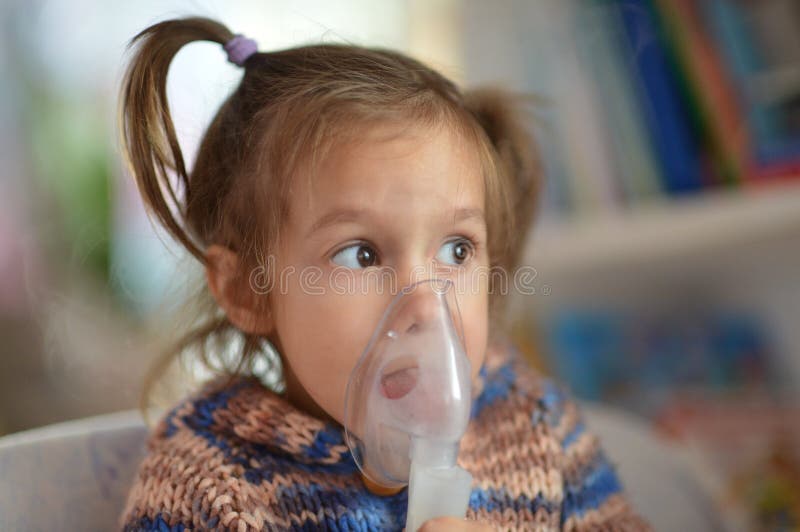 Baby in Mask for Inhalation Stock Photo - Image of breathe, infant ...