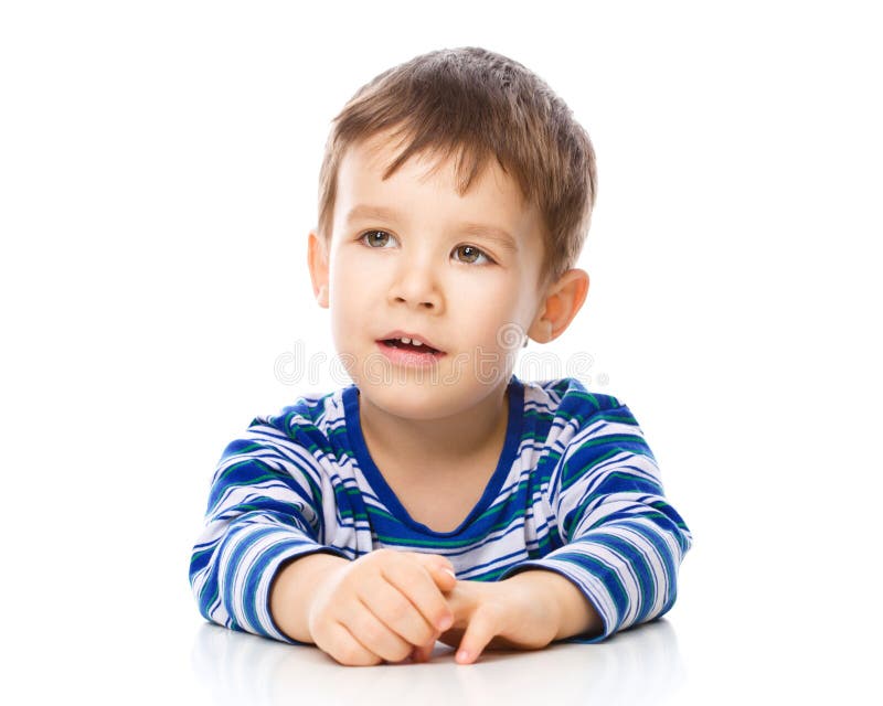 Portrait of Nice Cheerful Boy Stock Image - Image of gesture, excellent ...