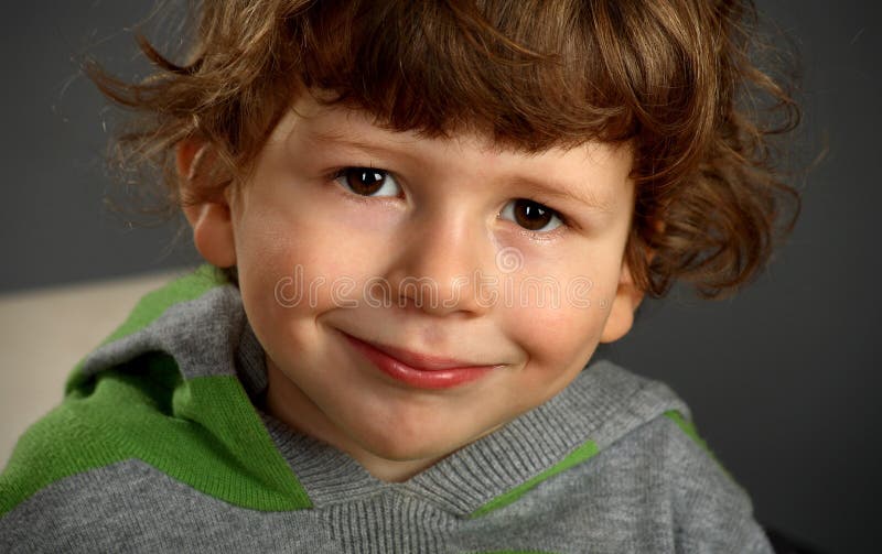 Portrait of a Nice Little Boy Stock Photo - Image of childhood, little ...