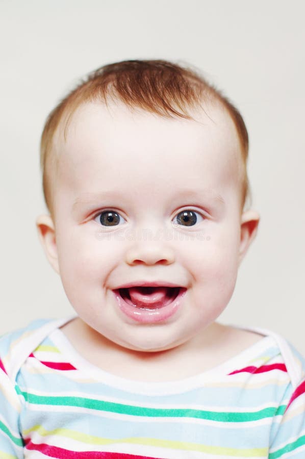 Portrait of Nice Smiling Baby Stock Photo - Image of nice, happy: 33923122