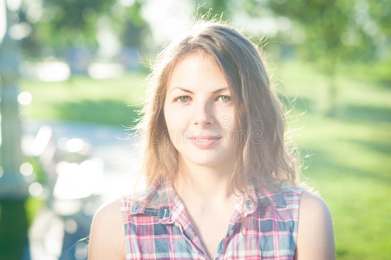 Portrait of Nice Smiling Girl Stock Image - Image of clothing, adult ...