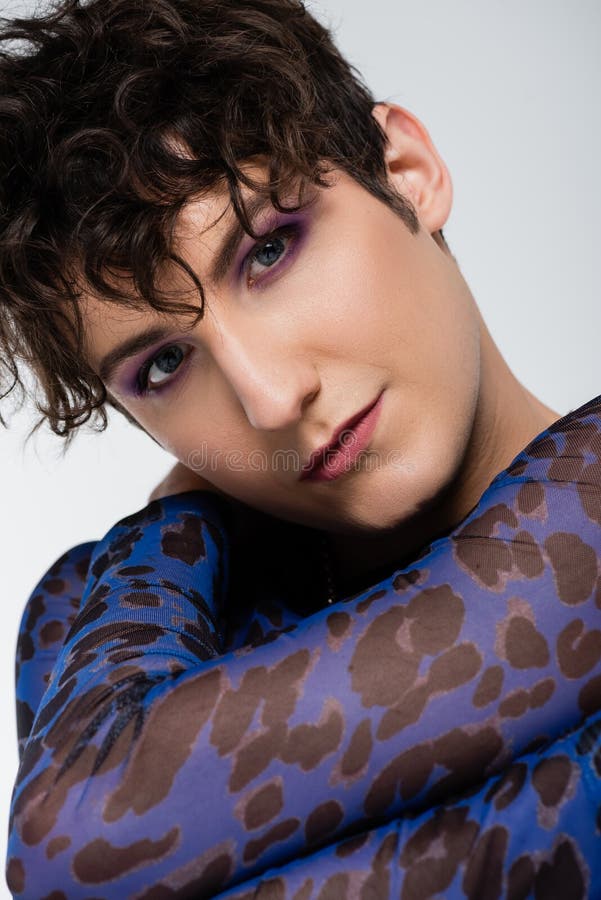 Portrait of Nonbinary Model with Trendy Stock Image - Image of gender, trendy: 255810969