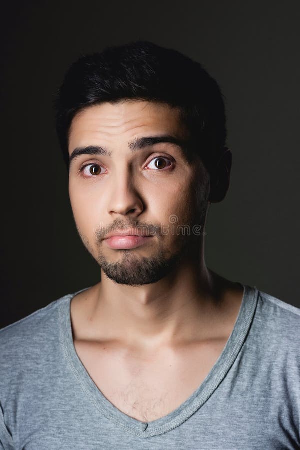 Portrait Normal Man Over Grey Background Stock Photos - Free & Royalty ...
