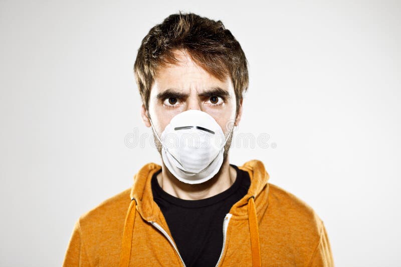 Portrait of a Normal Boy with a Medical Mask Stock Photo - Image of ...