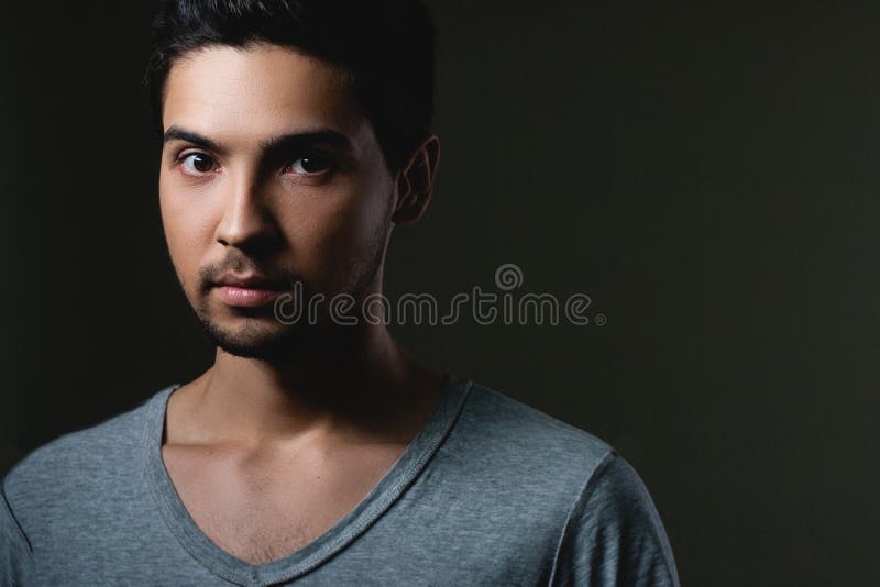 Portrait Normal Man Smiling Over Grey Background Stock Photos - Free ...