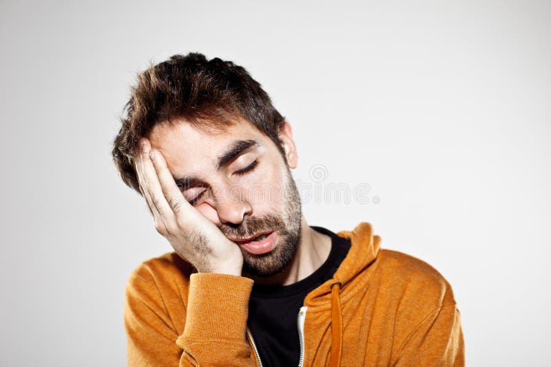 Sleepy man stock photo. Image of person, portrait, exhaustion - 6764732