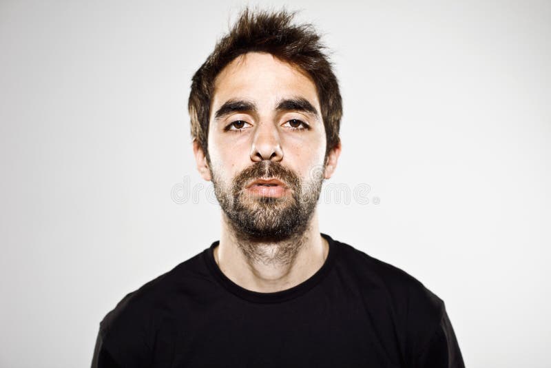 Portrait of a Normal Boy on White Stock Image - Image of real, hair ...