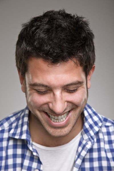 Portrait of a Normal Young Man on a Grey Background Stock Image - Image ...