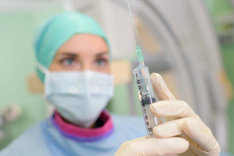 Portrait Nurse with Syringe Stock Photo - Image of injection ...