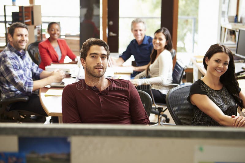 Portrait of Office Staff at Table in Architect S Office Stock Photo ...