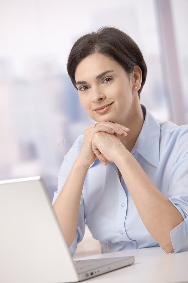 Portrait of office worker stock image. Image of notebook - 17727435