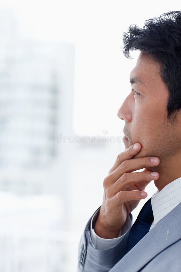 Portrait of an Office Worker Thinking Stock Image - Image of ...