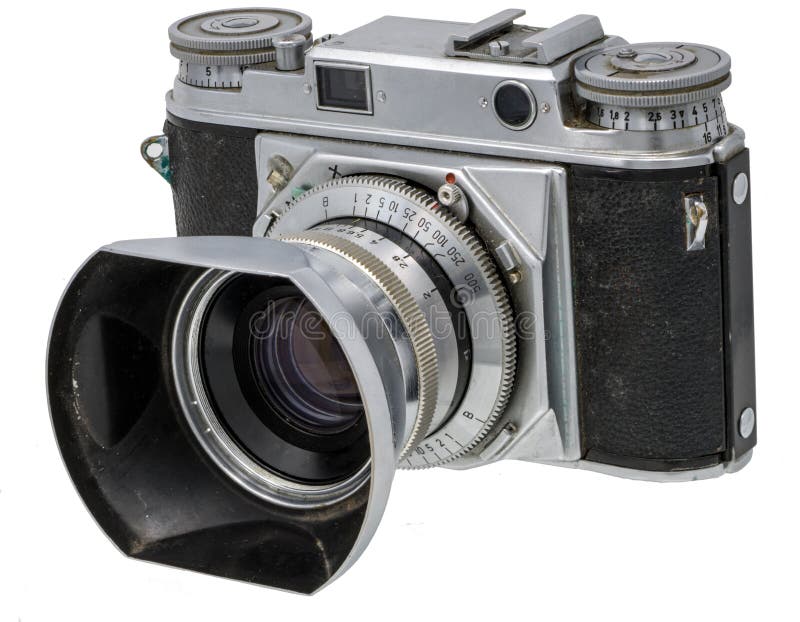 Portrait of an Old Camera Isolated on White Stock Image - Image of ...