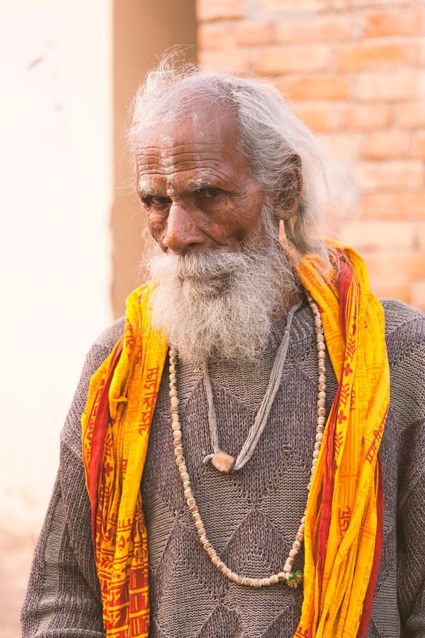 Portrait of an Old Indian Sadhu Editorial Photography - Image of ...