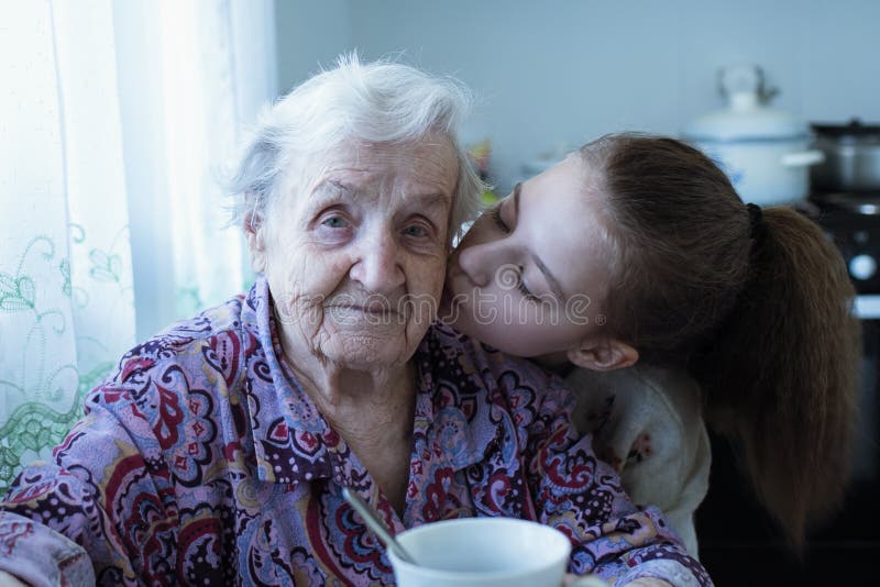 Old Lady with Her Beloved Granddaughter Little Girl Stock Photo - Image ... Old Lady with Her Beloved Granddaughter Little Girl Stock Photo - Image ...