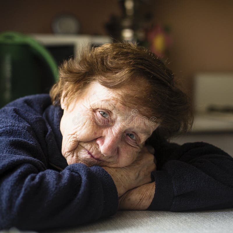 Portrait of an Old Lady in Her Home. Stock Image - Image of closeup ... Portrait of an Old Lady in Her Home. Stock Image - Image of closeup ...