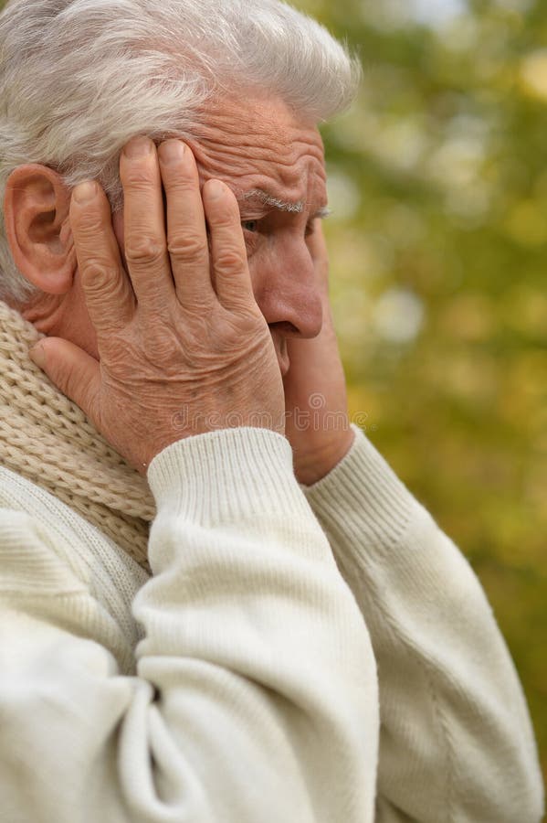 Portrait of an Old Man Having a Headache Stock Photo - Image of agony ...