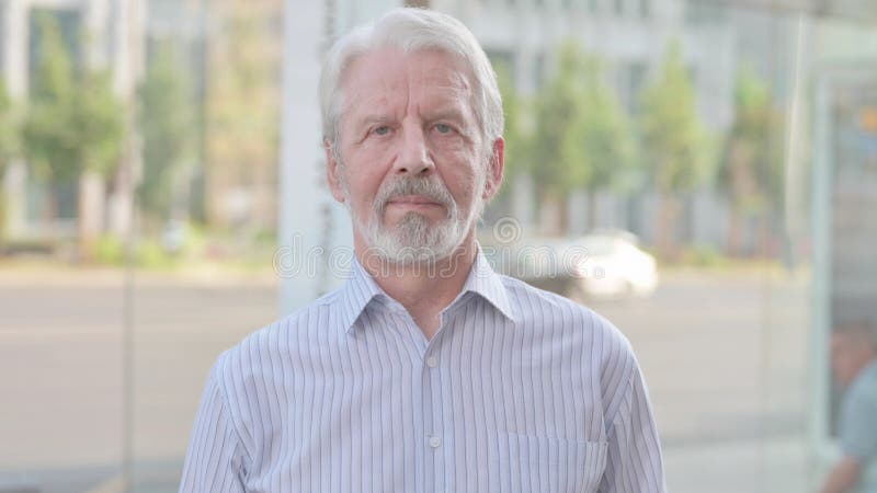 Portrait of Old Man Looking at the Camera Outdoor Stock Image - Image ...