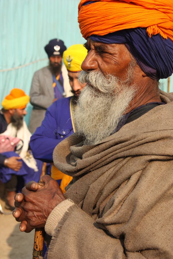 Portrait of a Old Sikh Gentleman Editorial Photo - Image of orange ...
