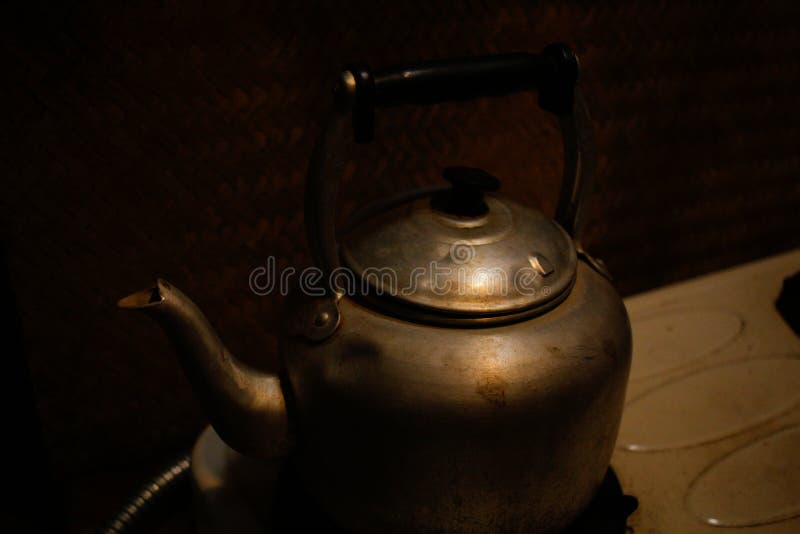Portrait of an old teapot stock image. Image of lump - 212798847