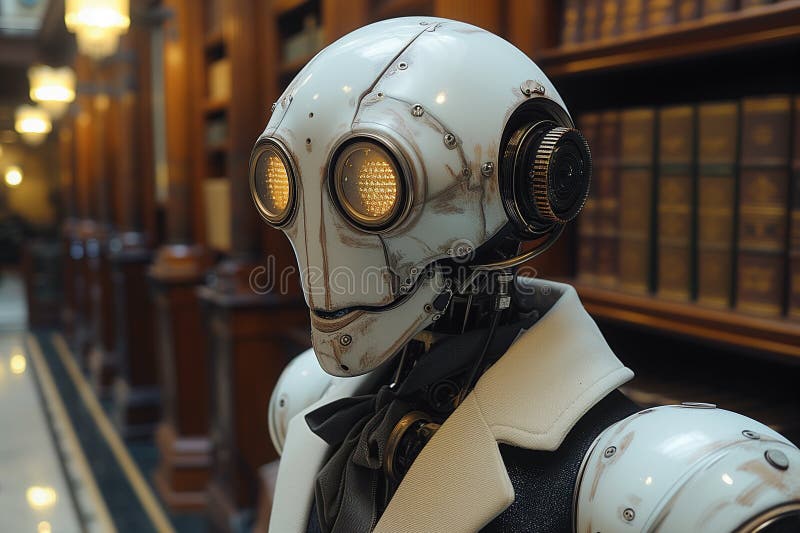 Portrait of an Old Vintage Retro Robot Stock Illustration ...