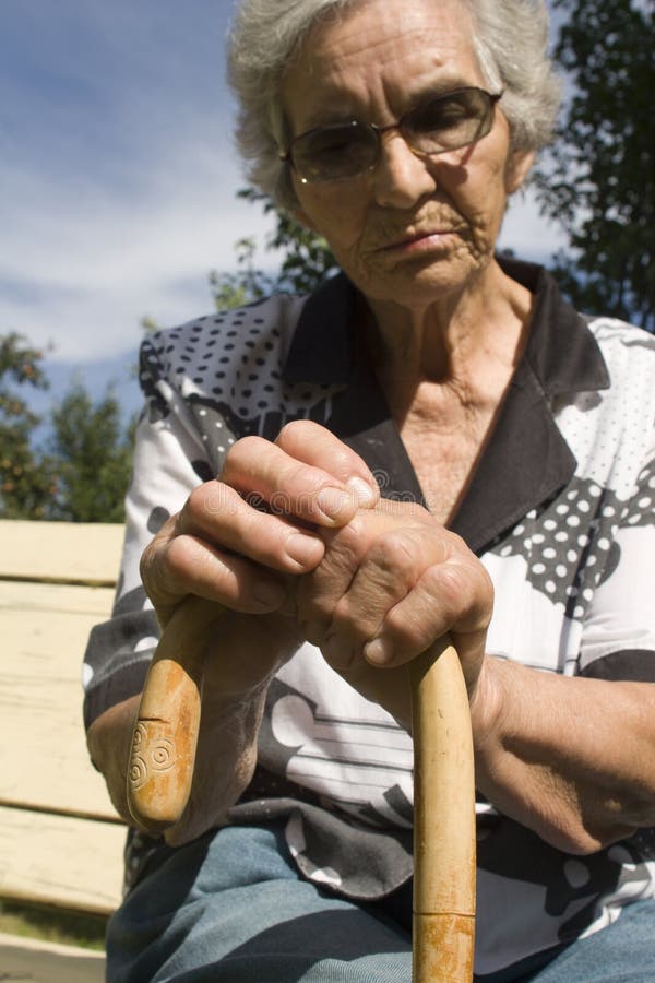 Portrait of old woman stock image. Image of caducity, stick - 6172313