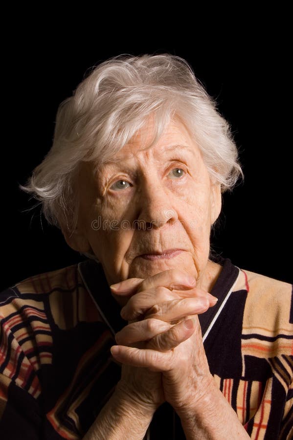 Senior woman contemplating stock image. Image of facial - 3589021