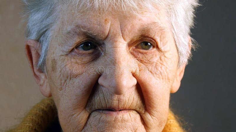 Portrait of an Old Woman. Close-up Stock Image - Image of facial ...