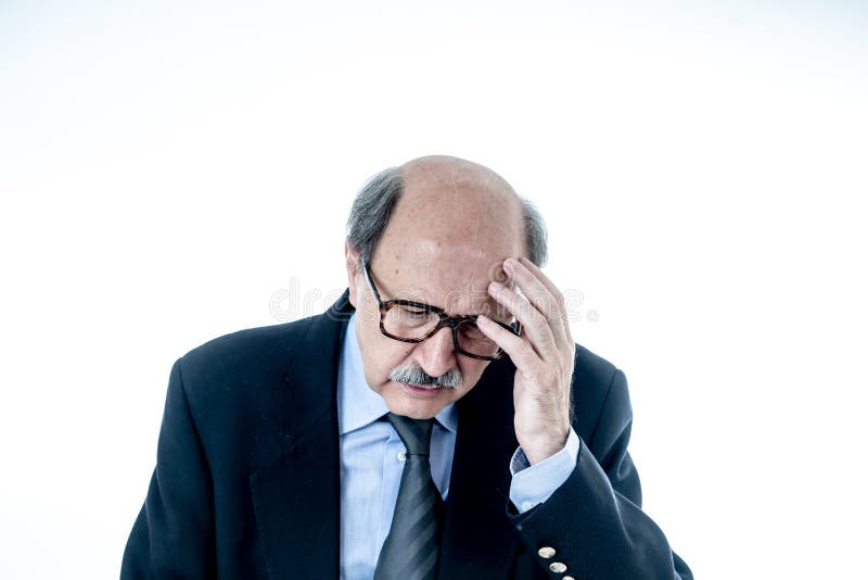 Portrait of Older Adult Man with Sad and Worried Expression Suffering ... Portrait of Older Adult Man with Sad and Worried Expression Suffering ...
