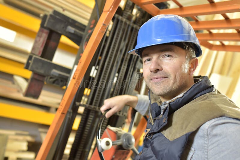 Portrait of Operator in Warehouse Stock Photo - Image of transportation ...