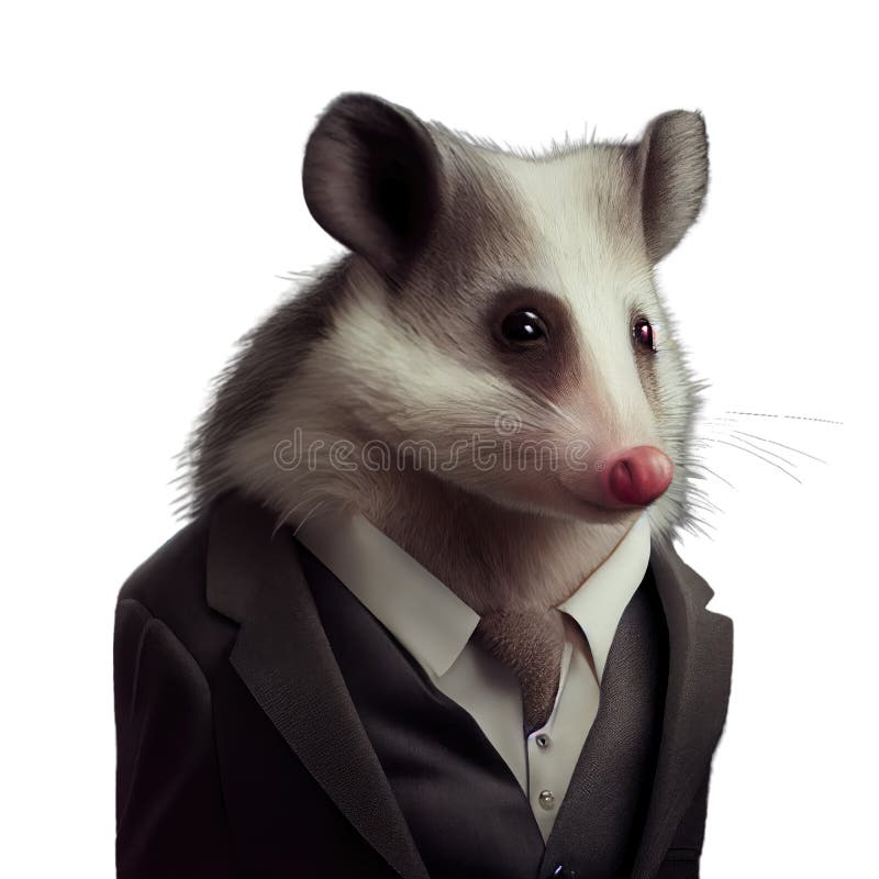 Portrait of a Opossum Dressed in a Formal Business Suit Stock ...
