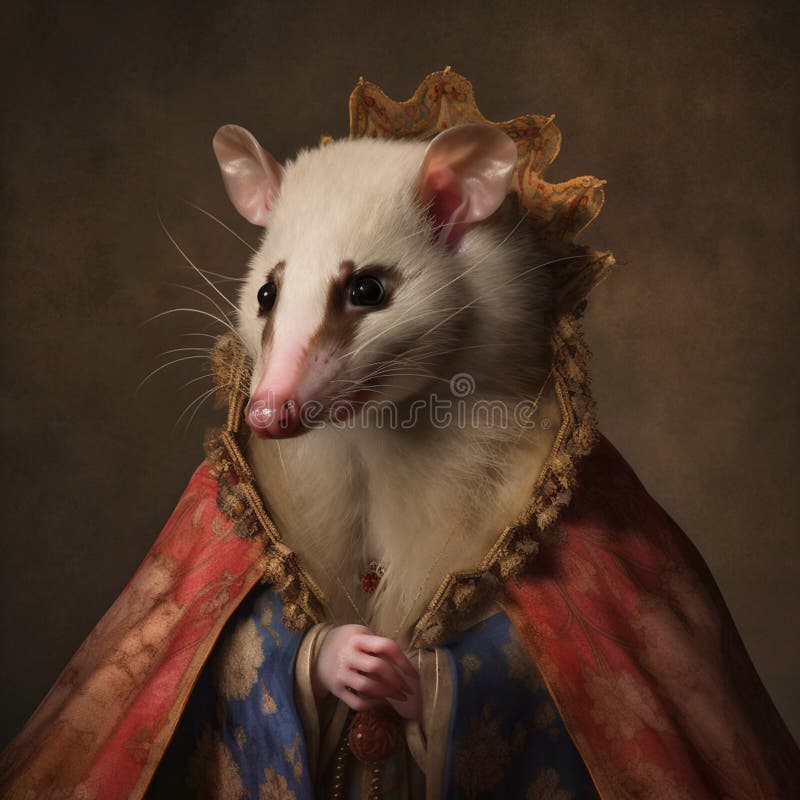 Portrait of a Opossum in Renaissance Clothing. Generative AI Stock ...