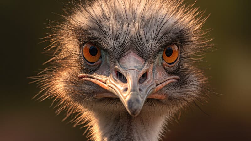 Portrait from Ostrich Head, the African Ostrich Stock Illustration ...