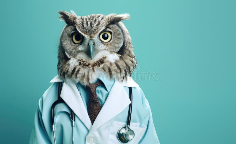 Portrait of an Owl As a Doctor, Generative AI Stock Illustration ...