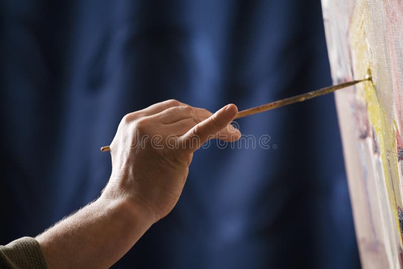 Portrait of Painter Using Brush To Paint Stock Image - Image of drawing ...