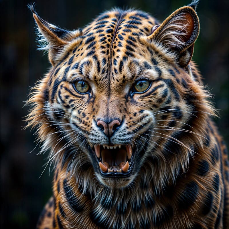 Portrait of a Pakistani Leopard Stock Illustration - Illustration of ...