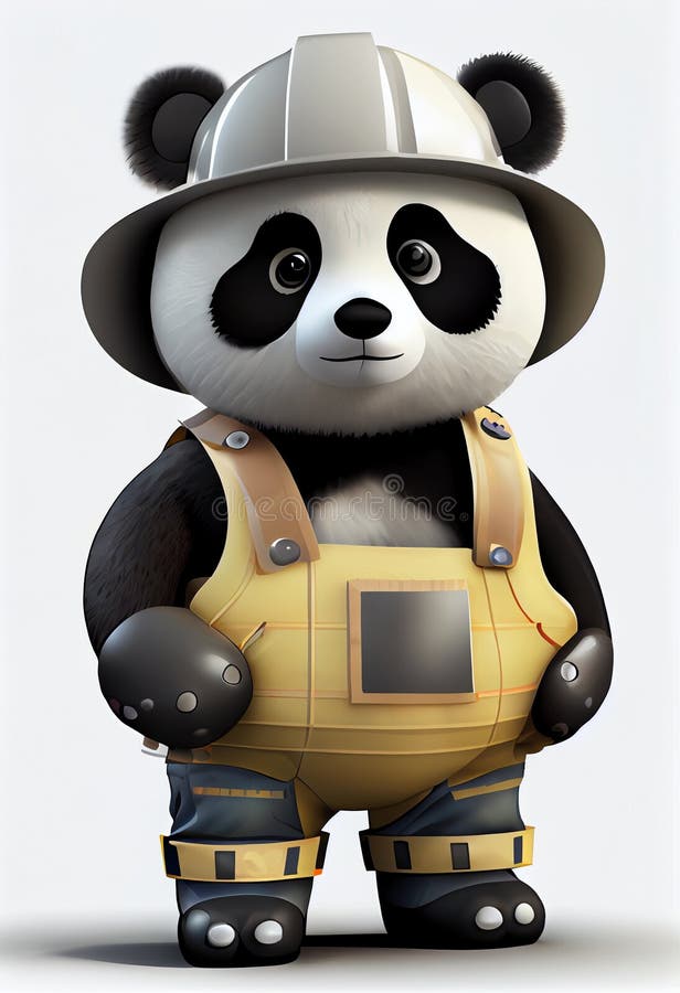 Portrait of a Panda in a Construction Helmet. AI Generated Stock ...