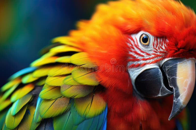 Portrait of a Parrot Close-up Stock Illustration - Illustration of ...