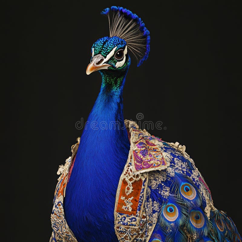 Portrait of a Peacock Dressed in Human Clothing Stock Image - Image of ...