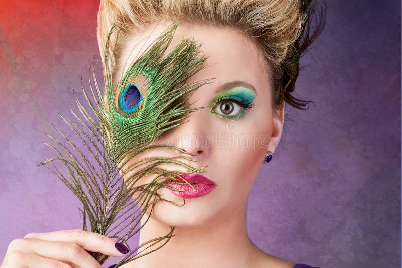 Peacock Feather Face Painting