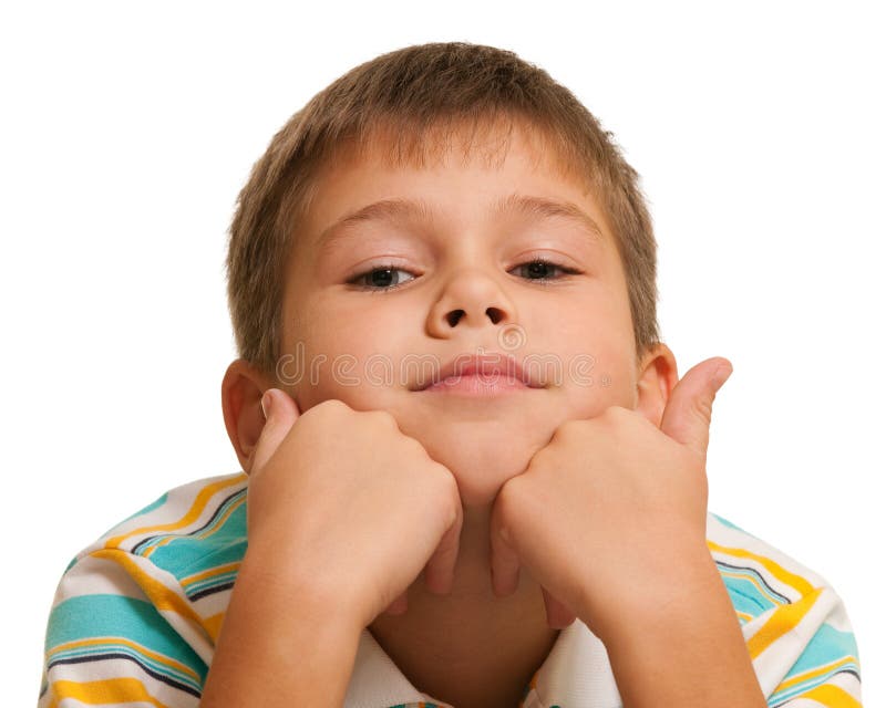 Portrait of a pensive boy stock photo. Image of childhood - 23437716