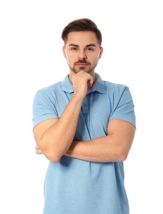Portrait of Pensive Handsome Man on White Stock Image - Image of ... Portrait of Pensive Handsome Man on White Stock Image - Image of ...