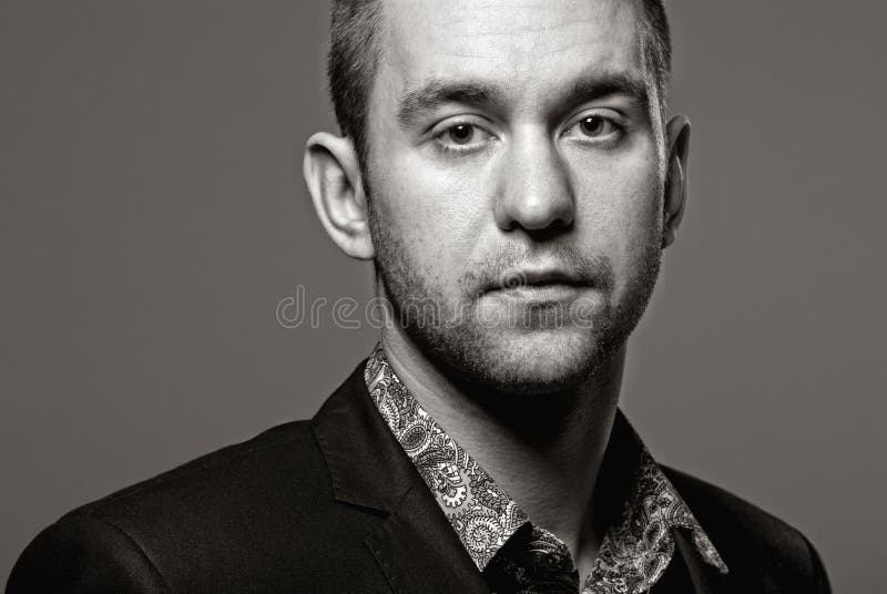Portrait of a Pensive Man Looking into the Camera Stock Image - Image ...