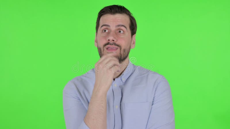 Thinking, Green Screen or Woman Head Scratch, Strategy Plan or ...