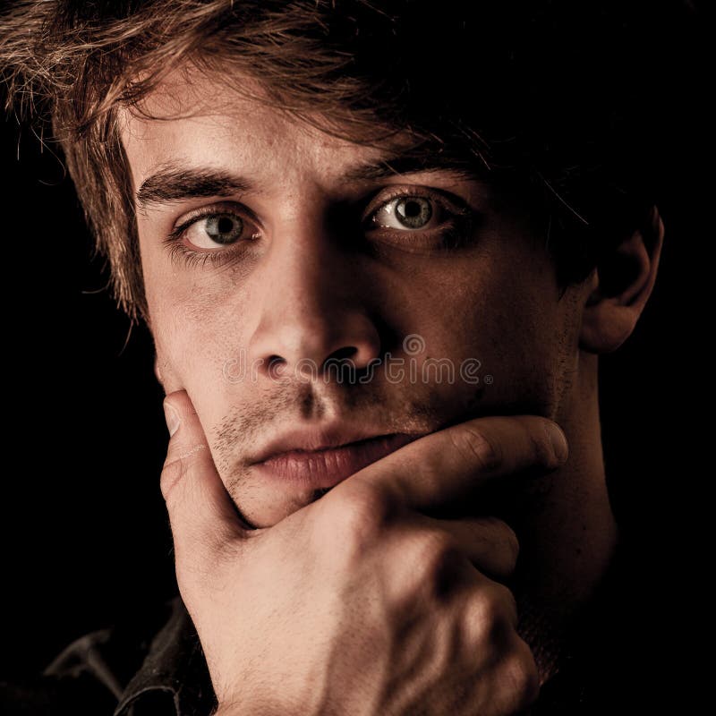 Portrait of Pensive Young Man Stock Photo - Image of handsome, anxiety ... Portrait of Pensive Young Man Stock Photo - Image of handsome, anxiety ...