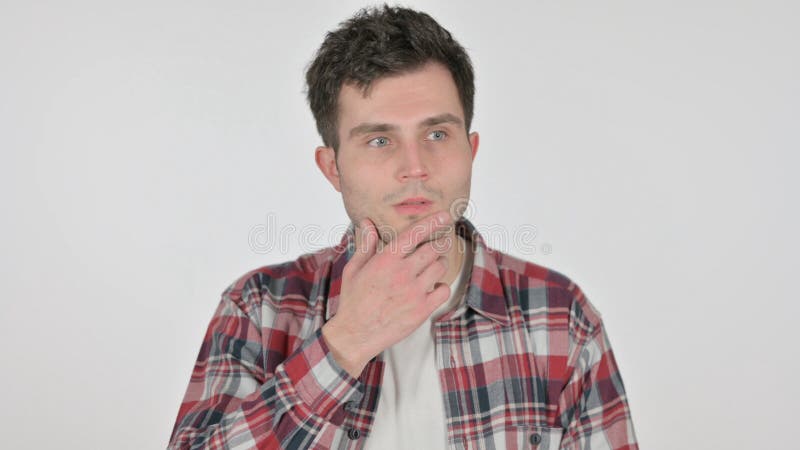 Portrait of Pensive Young Man Thinking New Plan Stock Photo - Image of ...