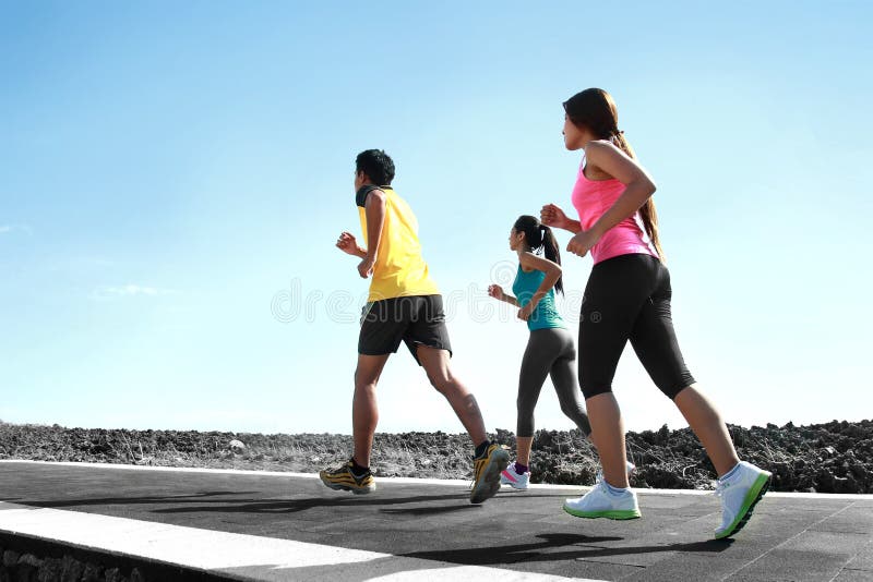 Sport People Running Outdoor Stock Image - Image of healthy, friends ...