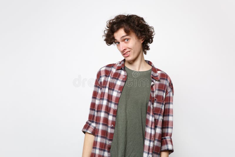 Portrait of Perplexed Bewildered Young Man in Casual Clothes Standing ...